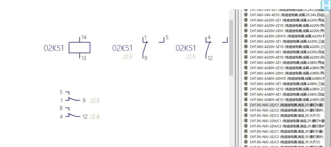 Eplan部件库-正泰NXJ系列继电器部件库